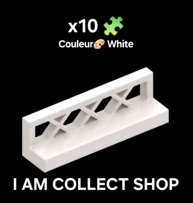 LEGO 3633 LOT X10 FENCE 1X4X1 LATTICE BARRIERE CLOTURE COULEUR WHITE ...