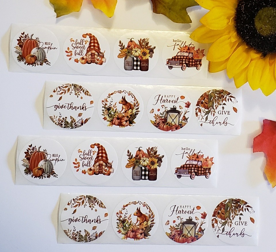 16 Fall Stickers/Happy Harvest Stickers/Autumn Stickers/Thanksgiving ...