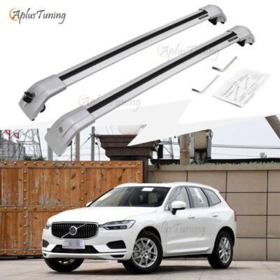 For Volvo XC60 2018 - 2019 Roof Rack Cross Bars Carrier Rails Black ...