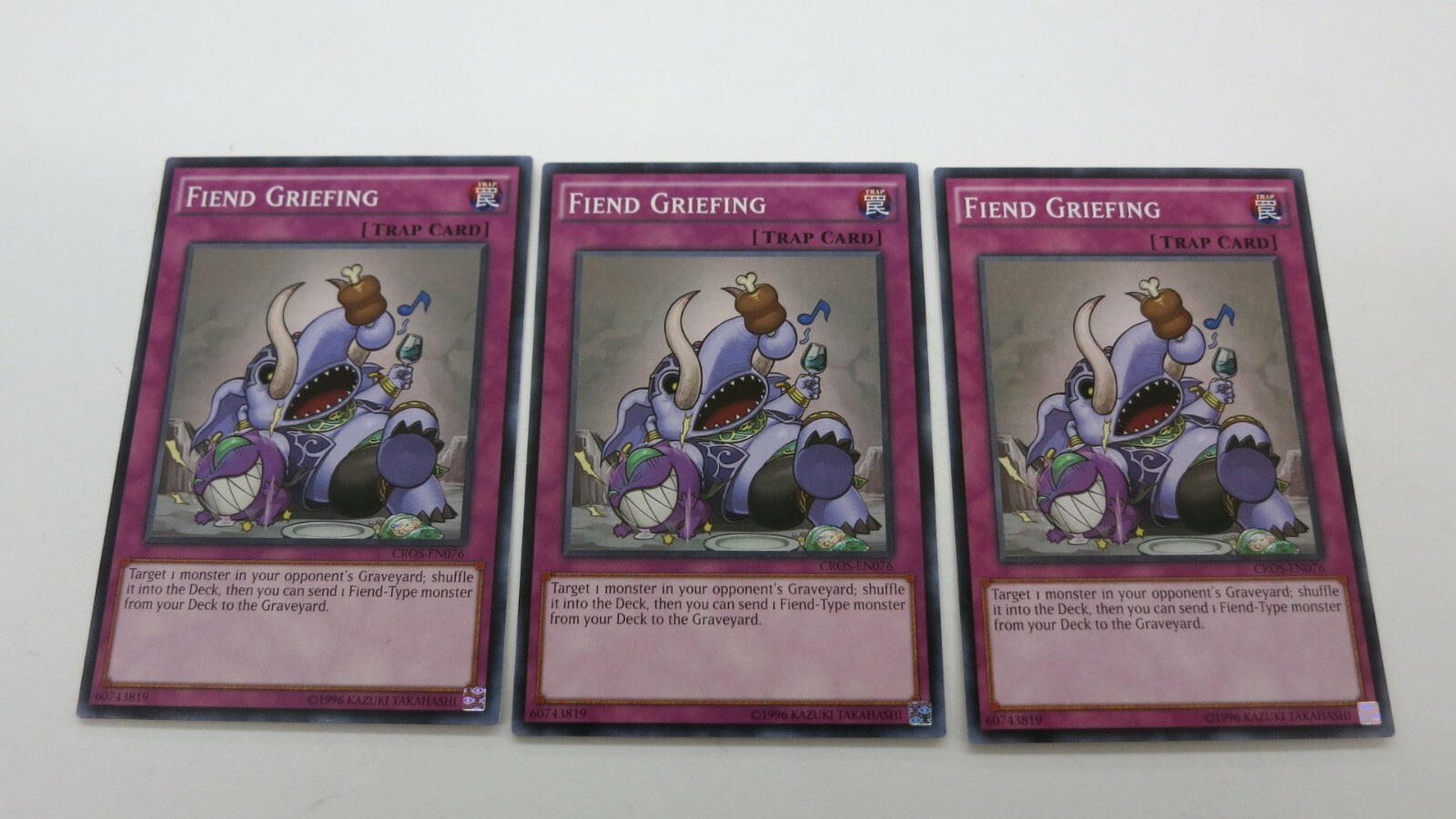 3x FIEND GRIEFING TRAP CARD UNLIMITED CROS-EN076 COMMON YUGIOH NM ...