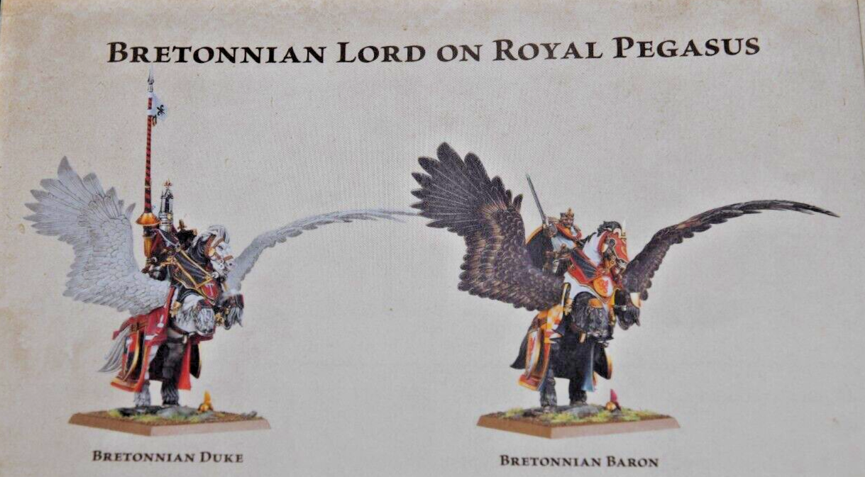 Warhammer TOW Kingdom of Bretonnian Lord on Royal Pegasus Duke/Baron ...