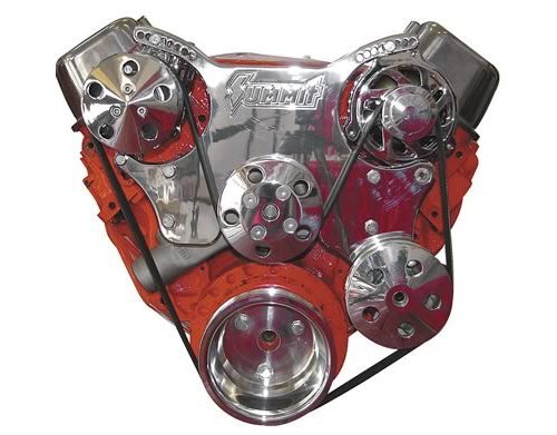 Summit Pulley Kit Serpentine Performance Ratio Aluminum Polished Chevy ...