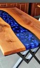 Custom Order Living Edge Ocean Sea Epoxy Resin Table - Walnut Epoxy ...
