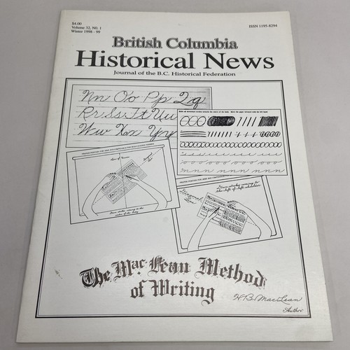 British Columbia Historical News Magazine Winter 1998 BC Canada MacLean ...