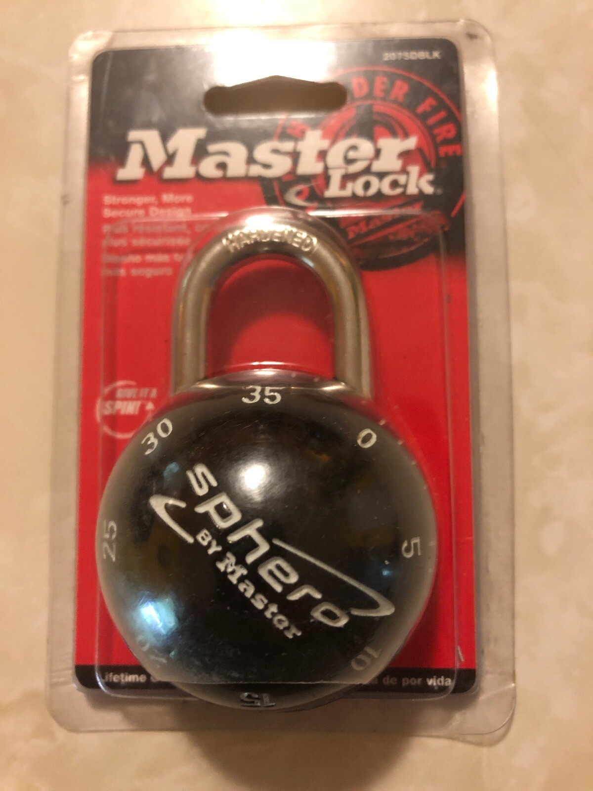 MASTER LOCK SPHERO 2075D 2075DBLK COMBINATION PADLOCK BLACK NIB | eBay