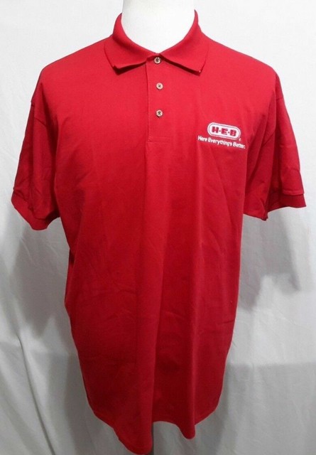 H-E-B EMPLOYEE UNIFORM RED SHORT SLEEVE SHIRT H E B (BRAND NEW) | eBay