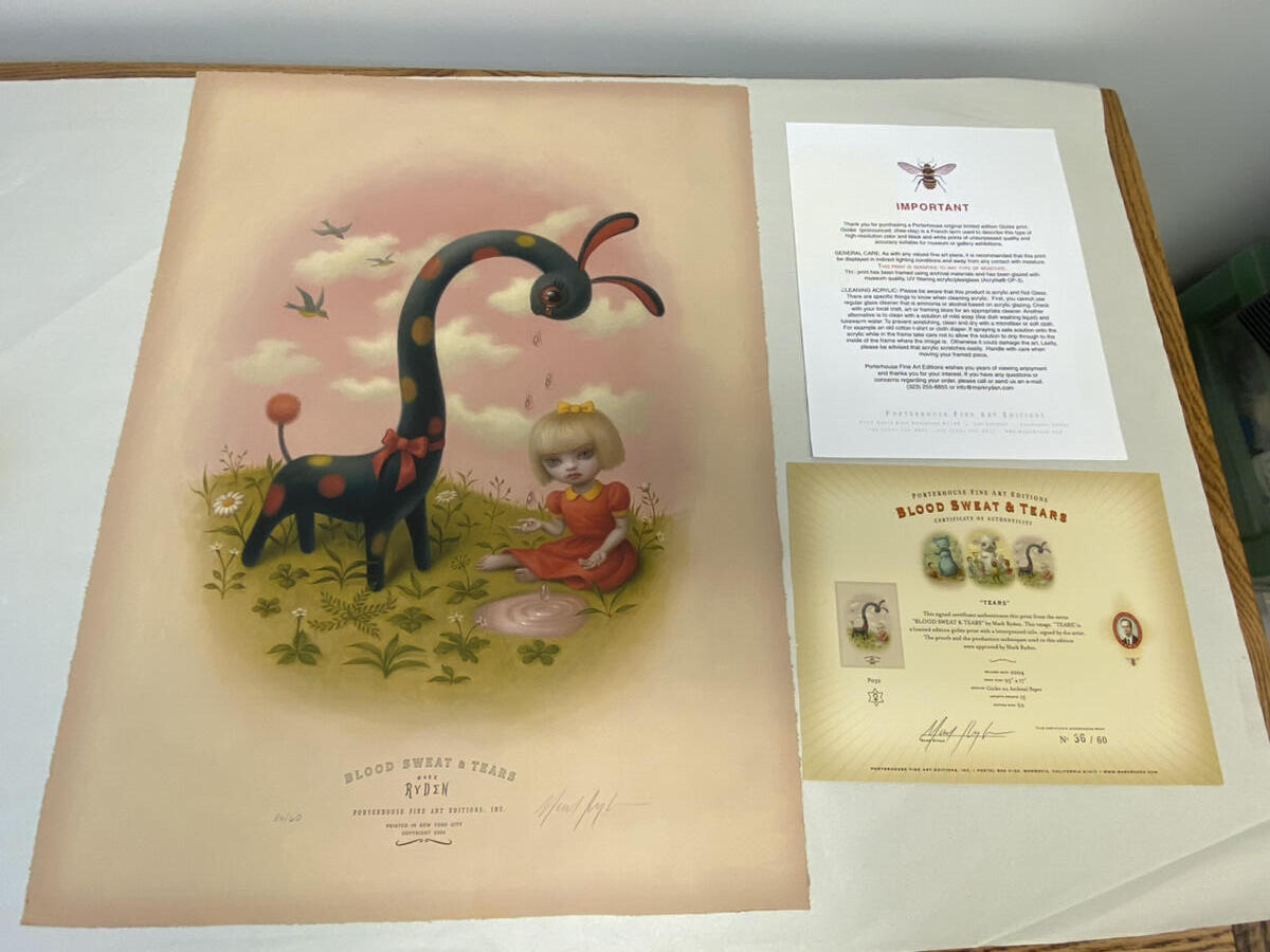ARTIST MARK RYDEN BLOOD SWEAT & TEARS SERIES, "TEARS" GICLEE PRINT 36/ ...