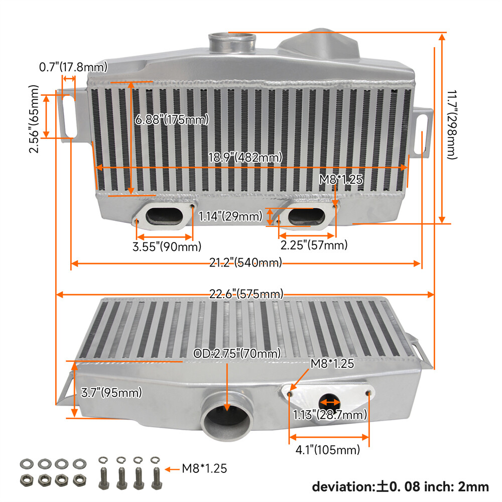 TMIC Top-Mount Intercooler Y Pipe Hose Kit For 08-20 Subaru WRX STI ...