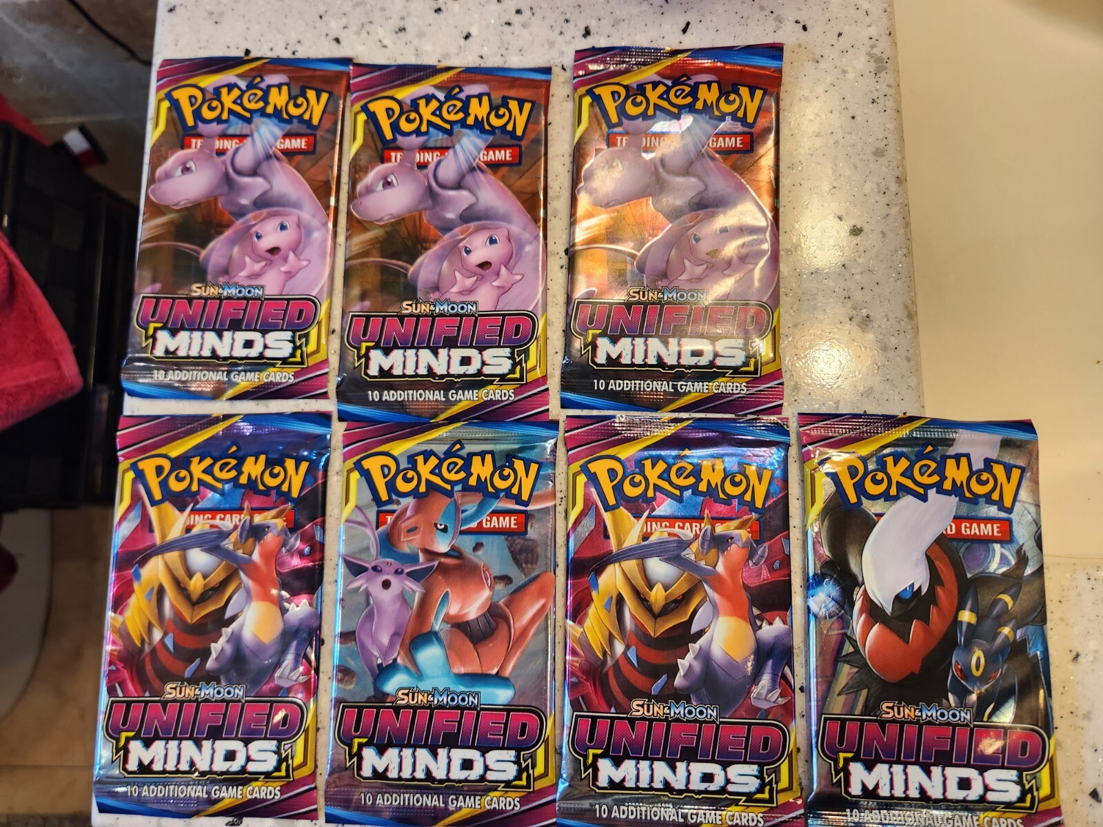 Pokemon TCG Sun and Moon Unified Minds 7 Sealed Soft Booster Packs!! | eBay