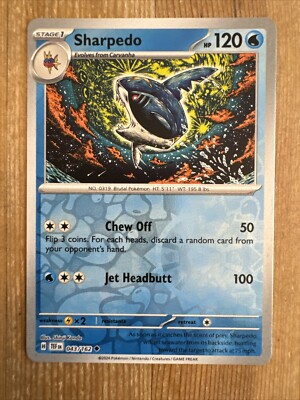 Pokémon TCG Sharpedo Scarlet & Violet-Temporal Forces 043/162 Reverse ...