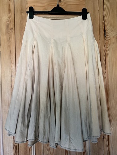HIJKLM UVWXYZ Stone And Cream Colour Flared Skirt Size 10 | eBay UK