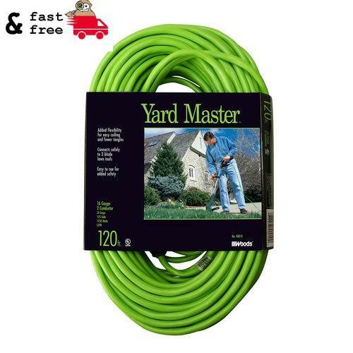 120-Foot Extension Cord Heavy Duty Durable Water Resistant, 16 Gauge 2 ...