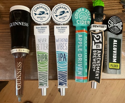 Lot of (6) Tap Beer Handles including Guiness Handel with Pour ...