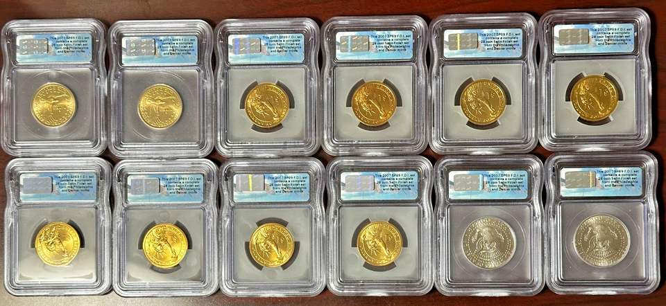 2007 Satin Finish US Mint 28-Coin Set ICG SP69 P +D Complete Set with ...
