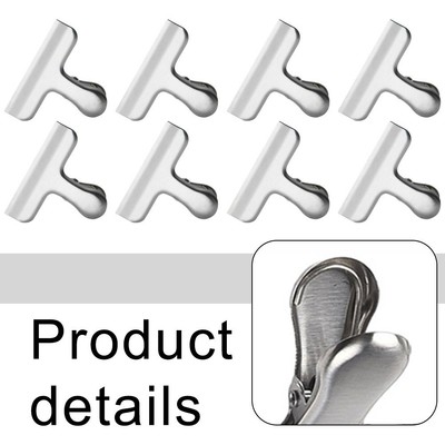 Stainless Steel Food Storage Clips 8 Pcs Set for Easy Sealing of Snack ...