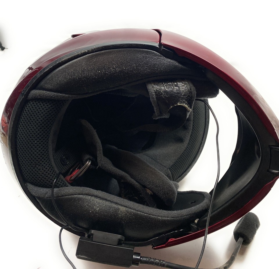 Shoei Multitec Motorcycle Helmet Wine Cardo Mount Mic Speaker Chords ...