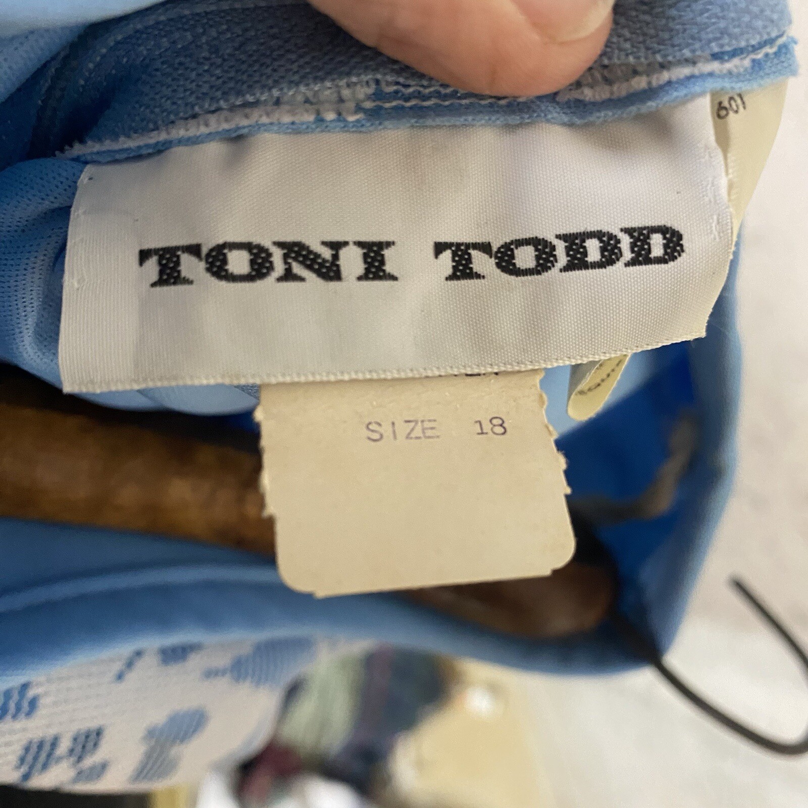 Vintage 70s Toni Todd light blue white floral lace lo… - Gem