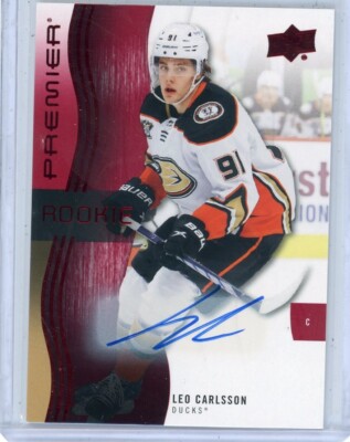 2023-24 UD PREMIER HOCKEY AUTOGRAPH RED PARALLEL Anaheim Ducks Leo ...