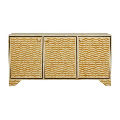 Bone Inlay Modish Yellow Solid Wood Sideboard Chevron Pattern 160x45x80cm | eBay