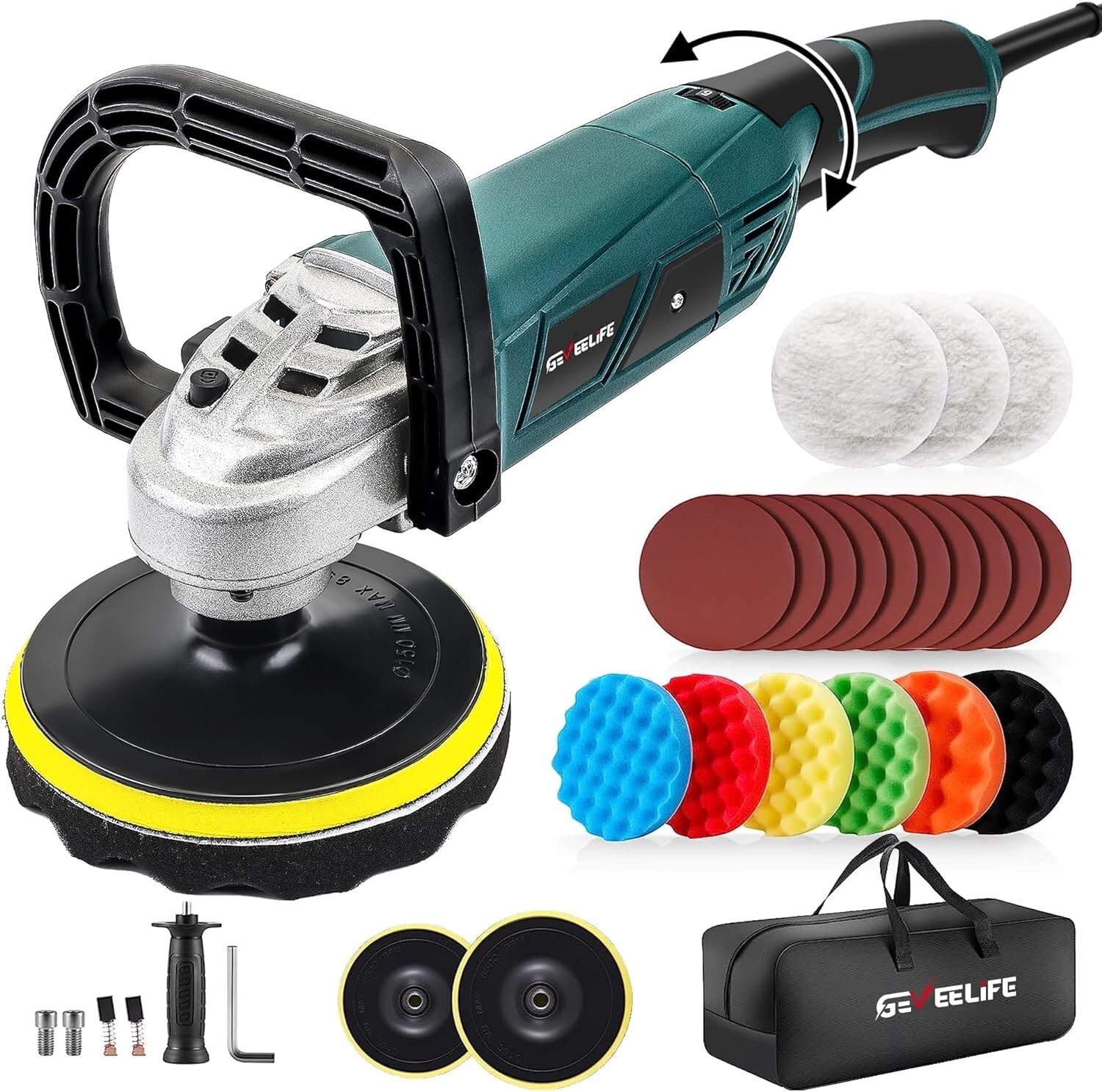 Pulidora de Brillar Autos Orbital Maquina para Pulir Carros Pofesional ...