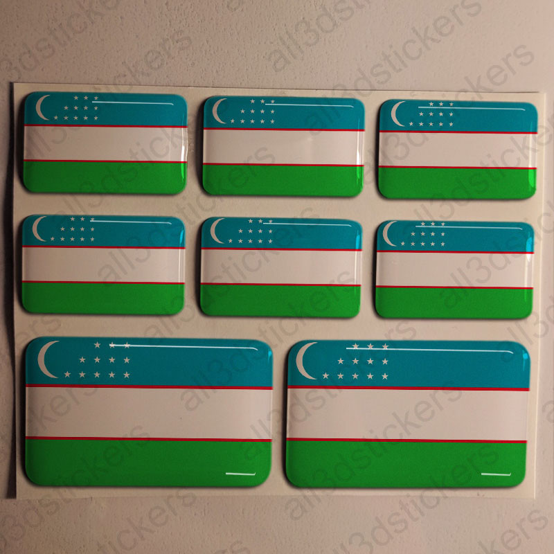 Sticker Uzbekistan Resin Domed Stickers Uzbekistan Flag 3D Vinyl ...