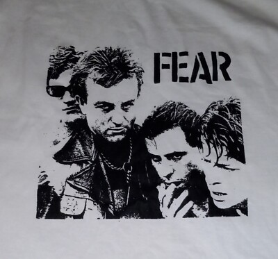 2XL rare FEAR original punk group XXL T SHIRT adult black flag circle ...