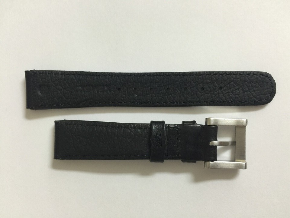 Ladies XEMEX authentic Leather BLACK band 16mm with stainless XEMEX ...