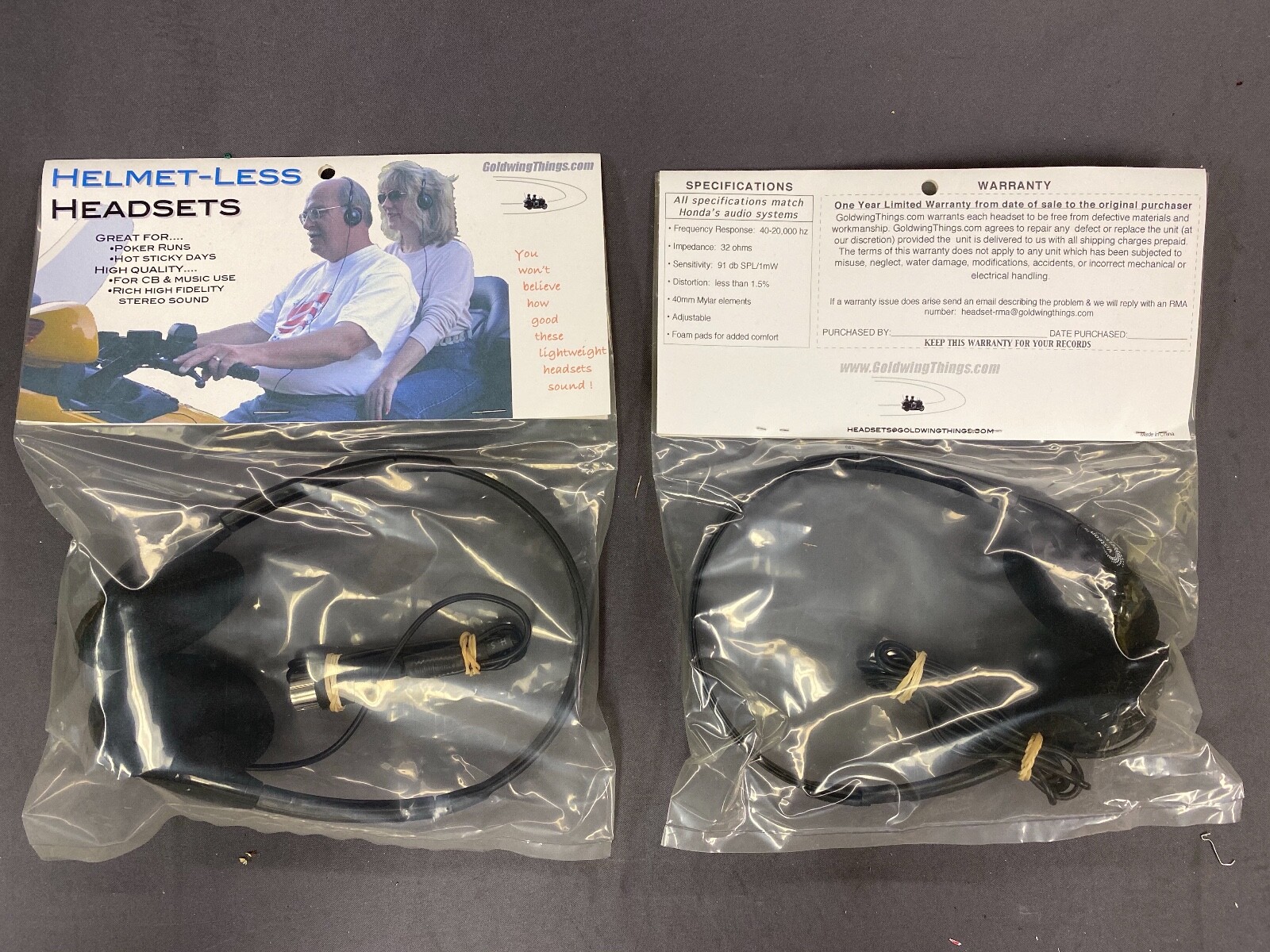 HELMETLESS HEADSET motorcycle Koss - GREAT BASS fits GoldWing & Harley ...