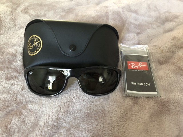 Men's Ray Ban Rb4114 Black Wrap Sunglasses 62mm Large Made Italy WOW ...