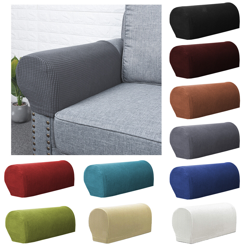 Armrest Covers Stretchy 2 Piece Set Chair or Sofa Arm Protectors ...
