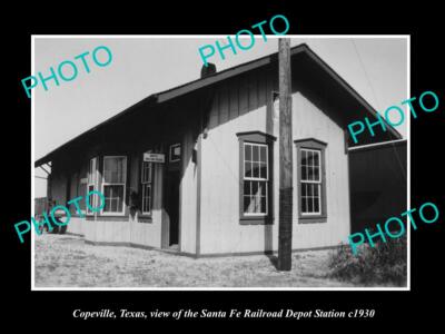 OLD 8x6 HISTORIC PHOTO OF COPEVILLE TEXAS THE RAILROAD DEPOT STATION ...