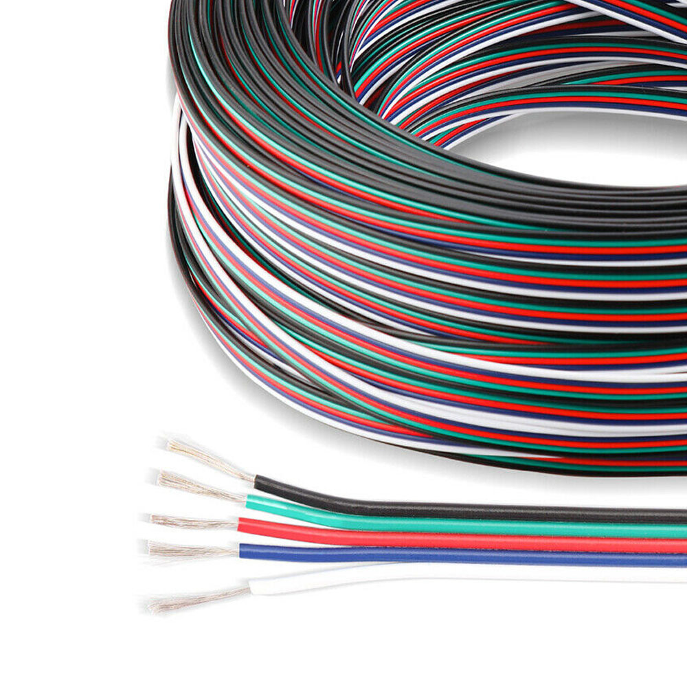 5 Pin RGB RGBW RGBWW 3528 5050 LED Strip Light 5 Colour Wire Extension ...