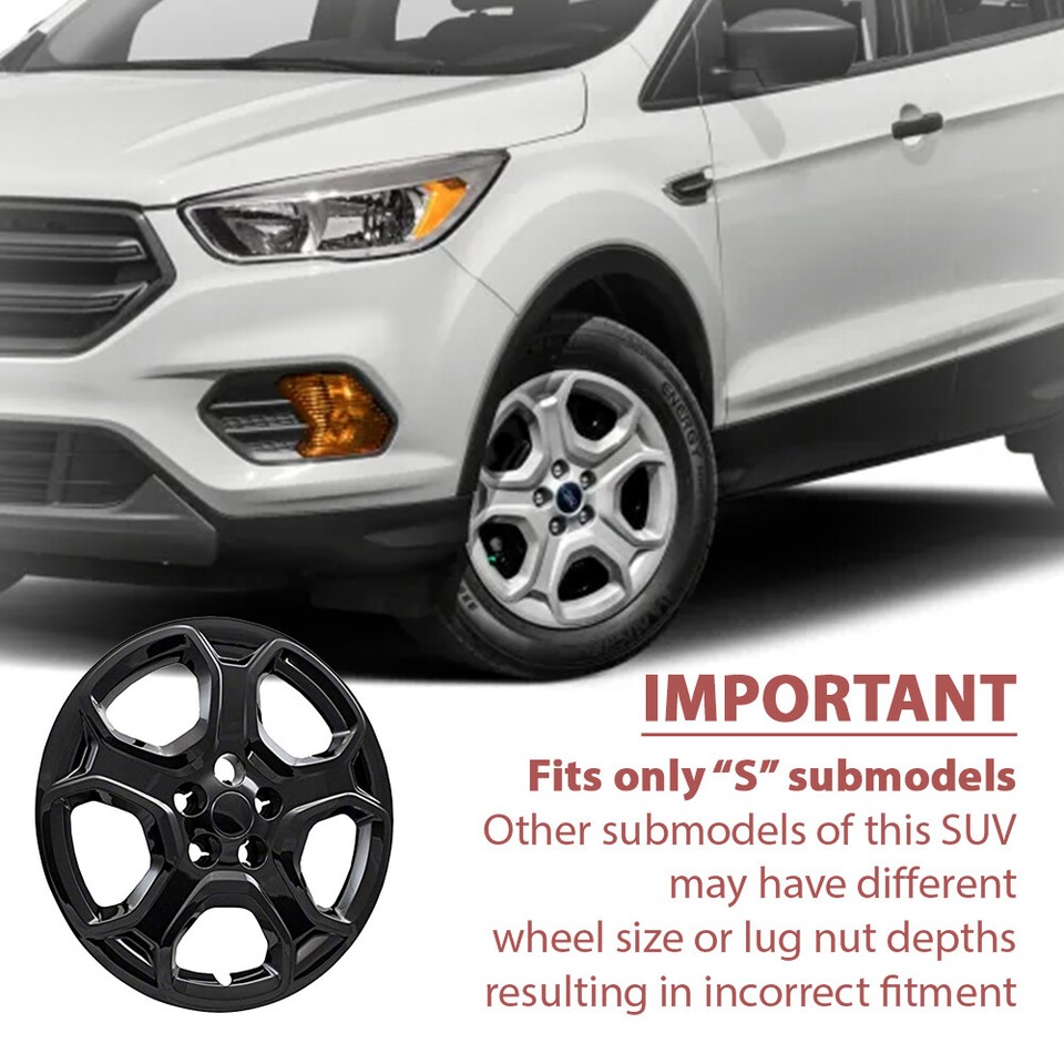 2017-2019 Ford Escape S 17' 5 Spoke Black Wheel Cover Hubcaps | 17 in ...