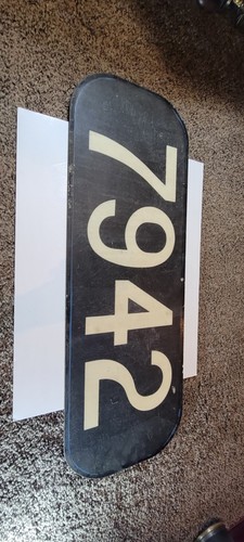 VINTAGE RAILROAD RR TRAIN LOCOMOTIVE ID NUMBER BOARD PLATE SIGN #7942 ...