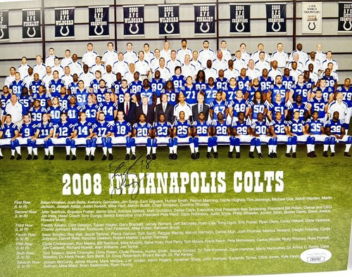 Peyton Manning Signed 2008 Indianapolis Colts Team Photo Autographed ...