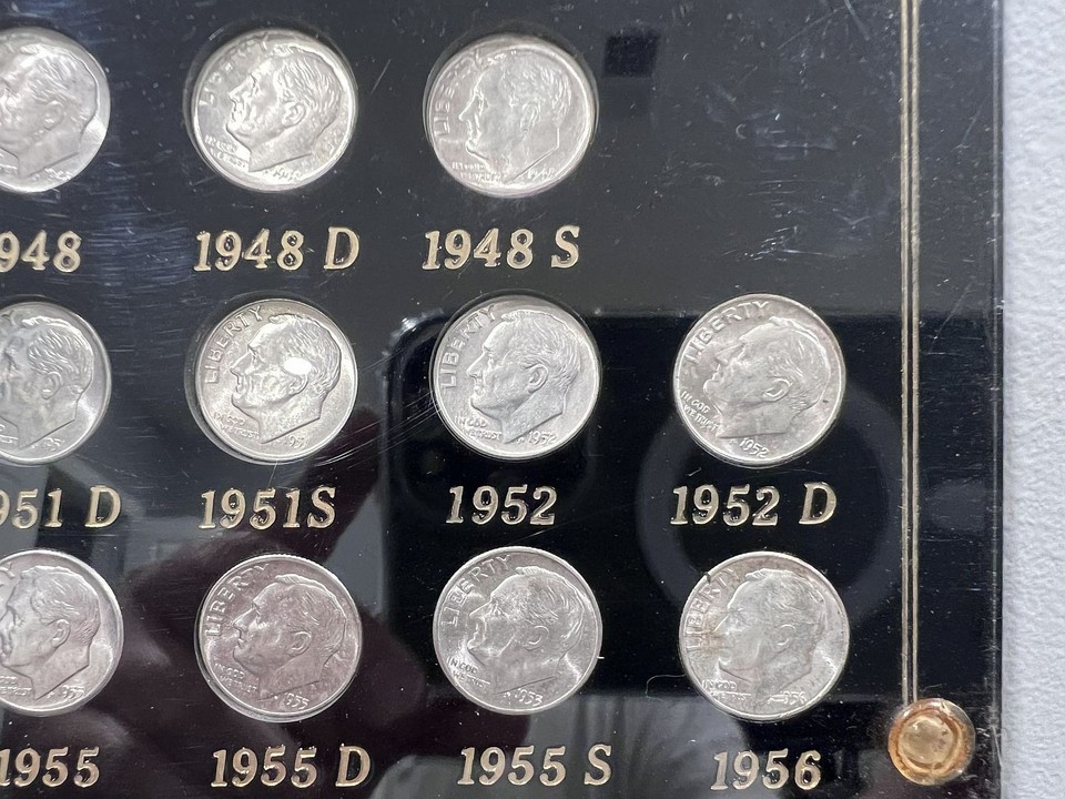 Complete Roosevelt Dime Set 1946 - 1964 in Capitol Hardcase Display ...
