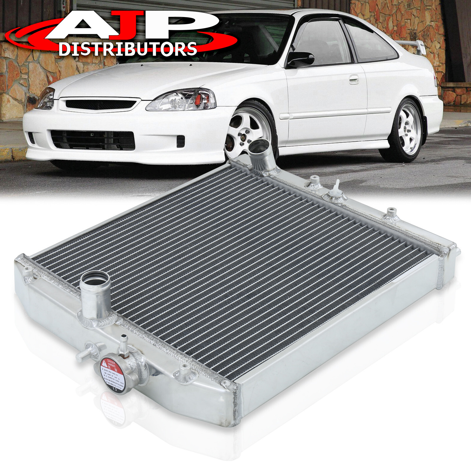 2 Row Aluminum Radiator For 1992-2000 Honda Civic Dx/Lx/Ex Eg Ek D15 ...