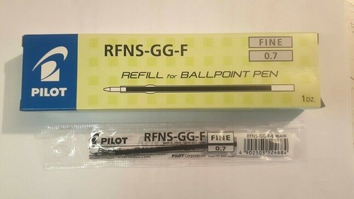 12 x Pilot RFNS-GG-F Ballpoint Pen Refill RFJS-GP-F 0.7mm Fine 623616 ...