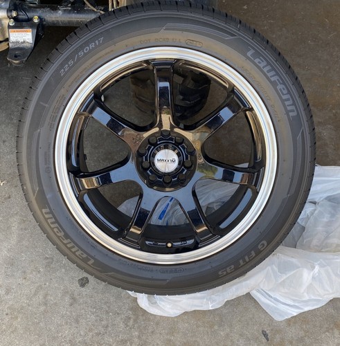 Maxxim Knight 7x17 Gloss Black with Machined Lip Rim Set of 4 Rim and ...