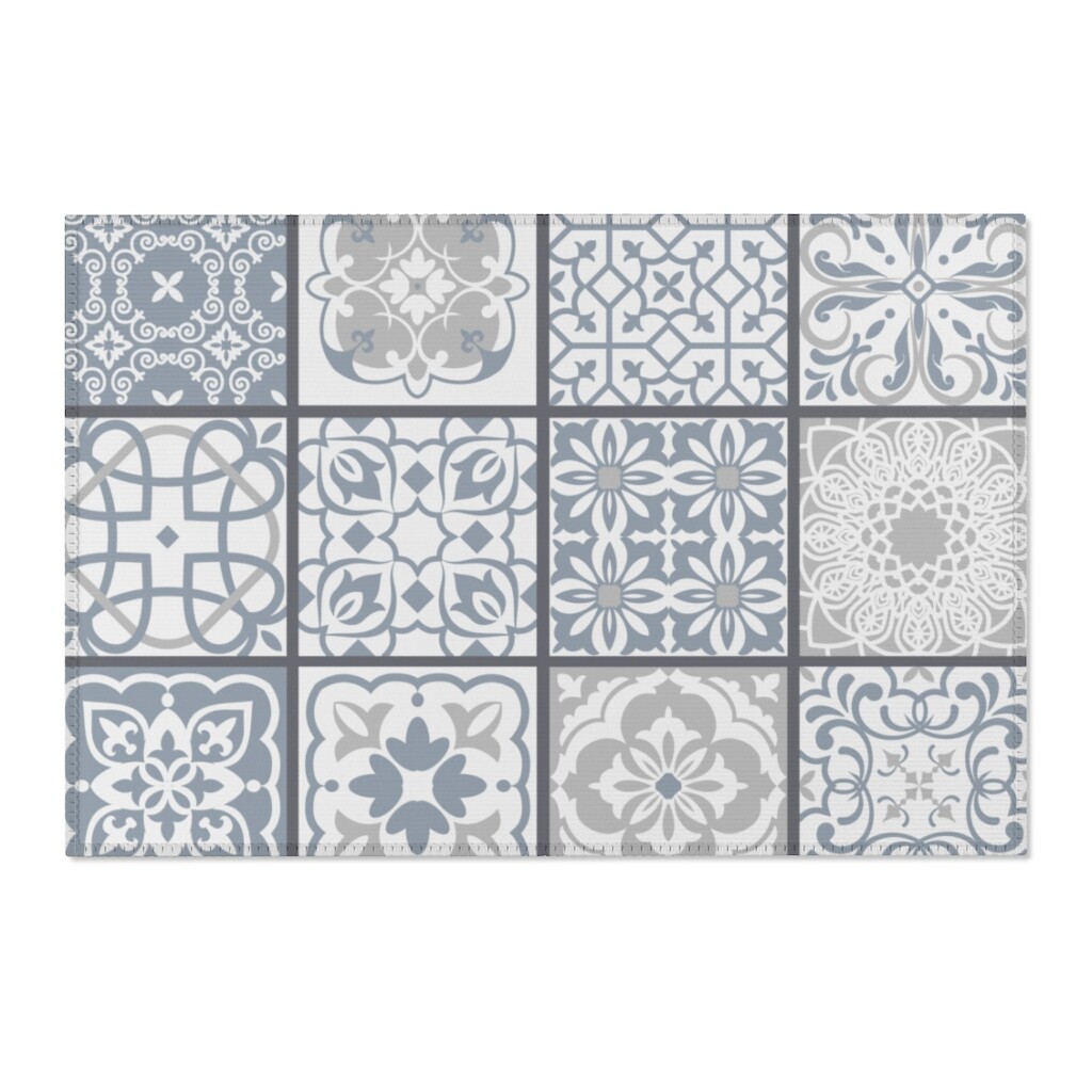 Moroccan Tile Rug Gray