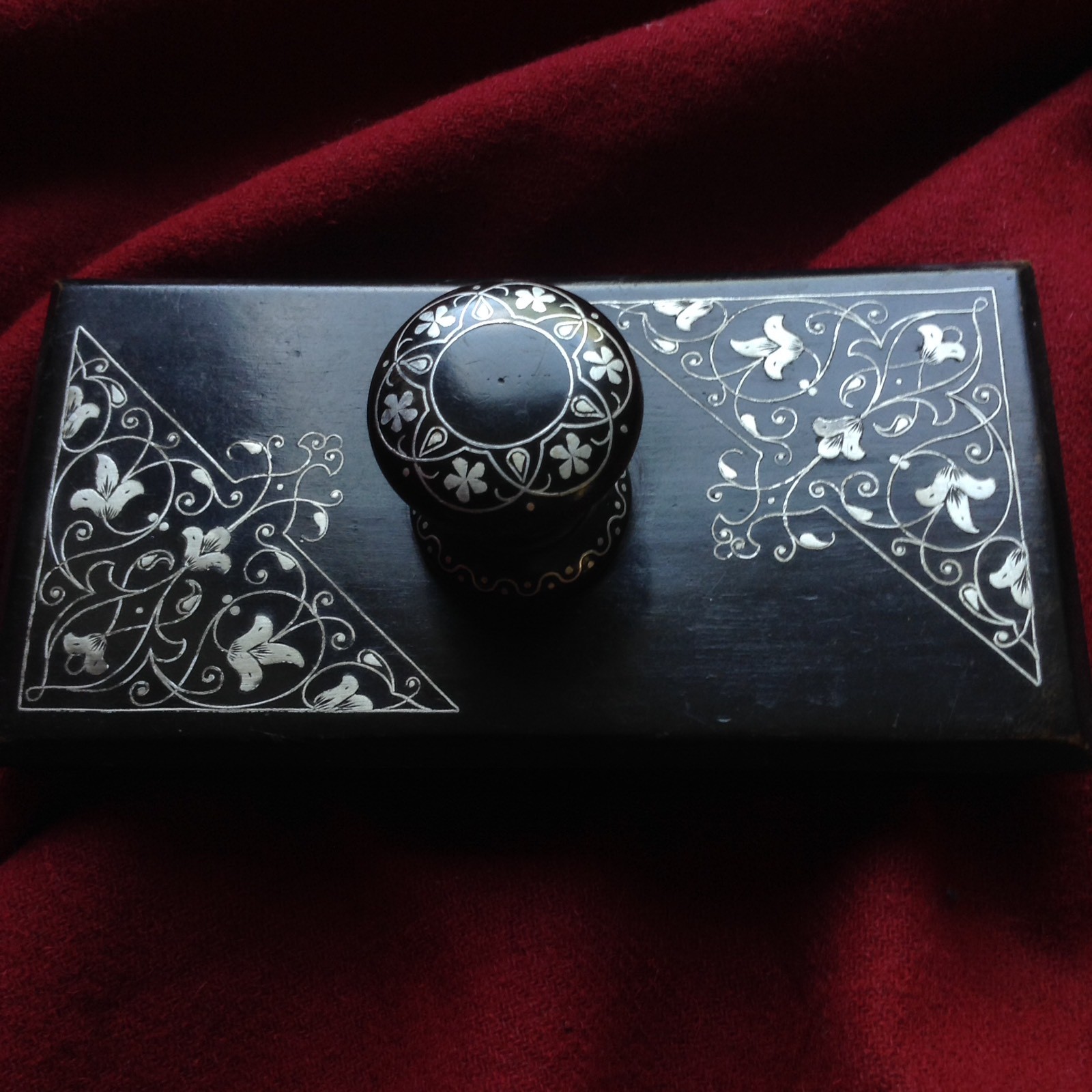 Antique Calligraphy Ink Blotter Fountain Pen Inlaid Silver Artwork ...