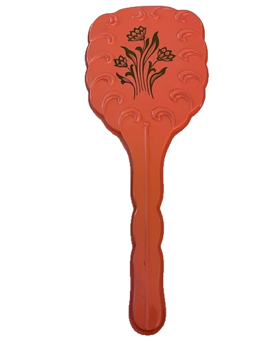 Vintage Celluloid? Hand Mirror Large 13-Inch Hot Pink Coral With Floral ...