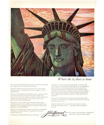 1951 John Hancock Insurance Vintage Print Ad Statue of Liberty NYC 50s ...