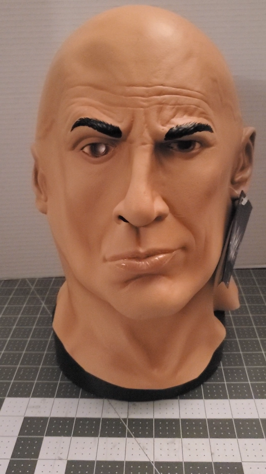 WWE Pro Wrestling The Rock Latex Halloween Mask Dwayne Johnson Black ...
