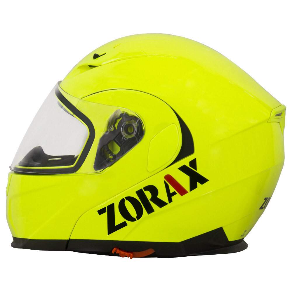 ZORAX ZOR838 Full Face Helmet Motorbike Yellow Plain XS-XL + Iridium ...