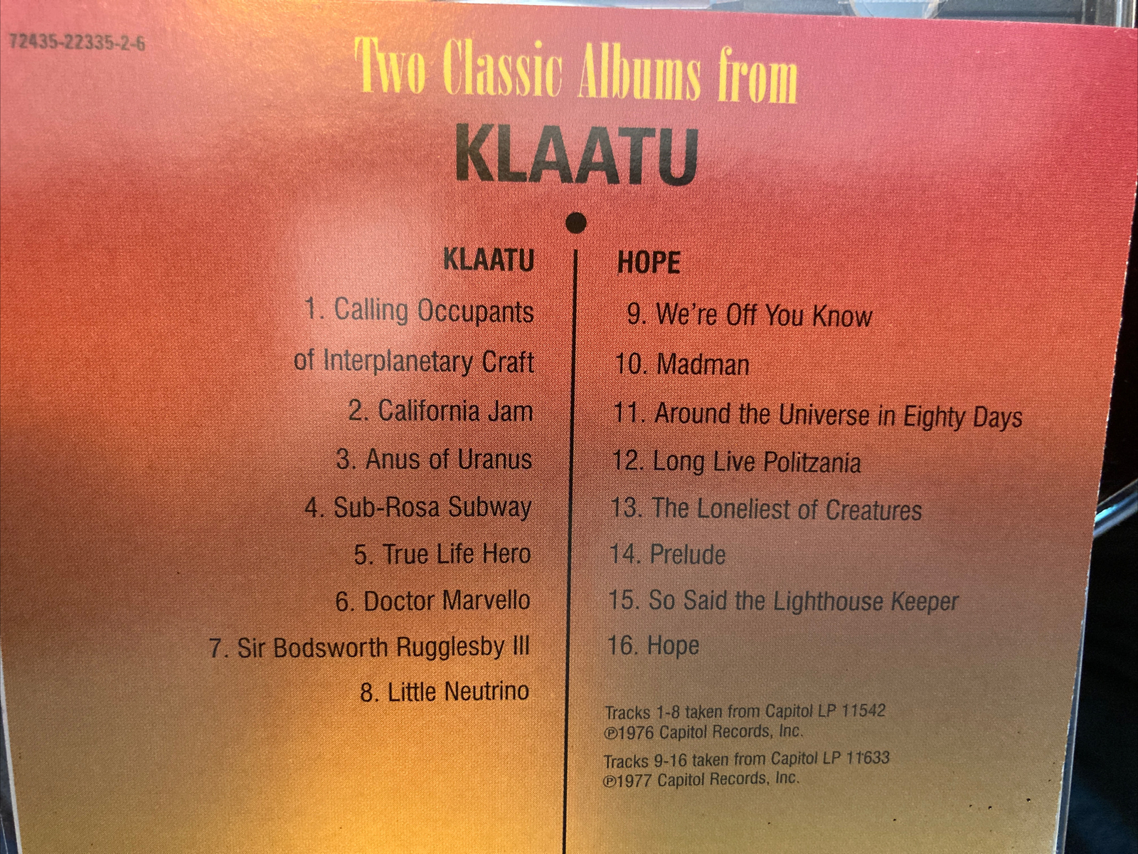 Klaatu Hope Two Classic Albums From Klaatu Collectors' Choice Music ...