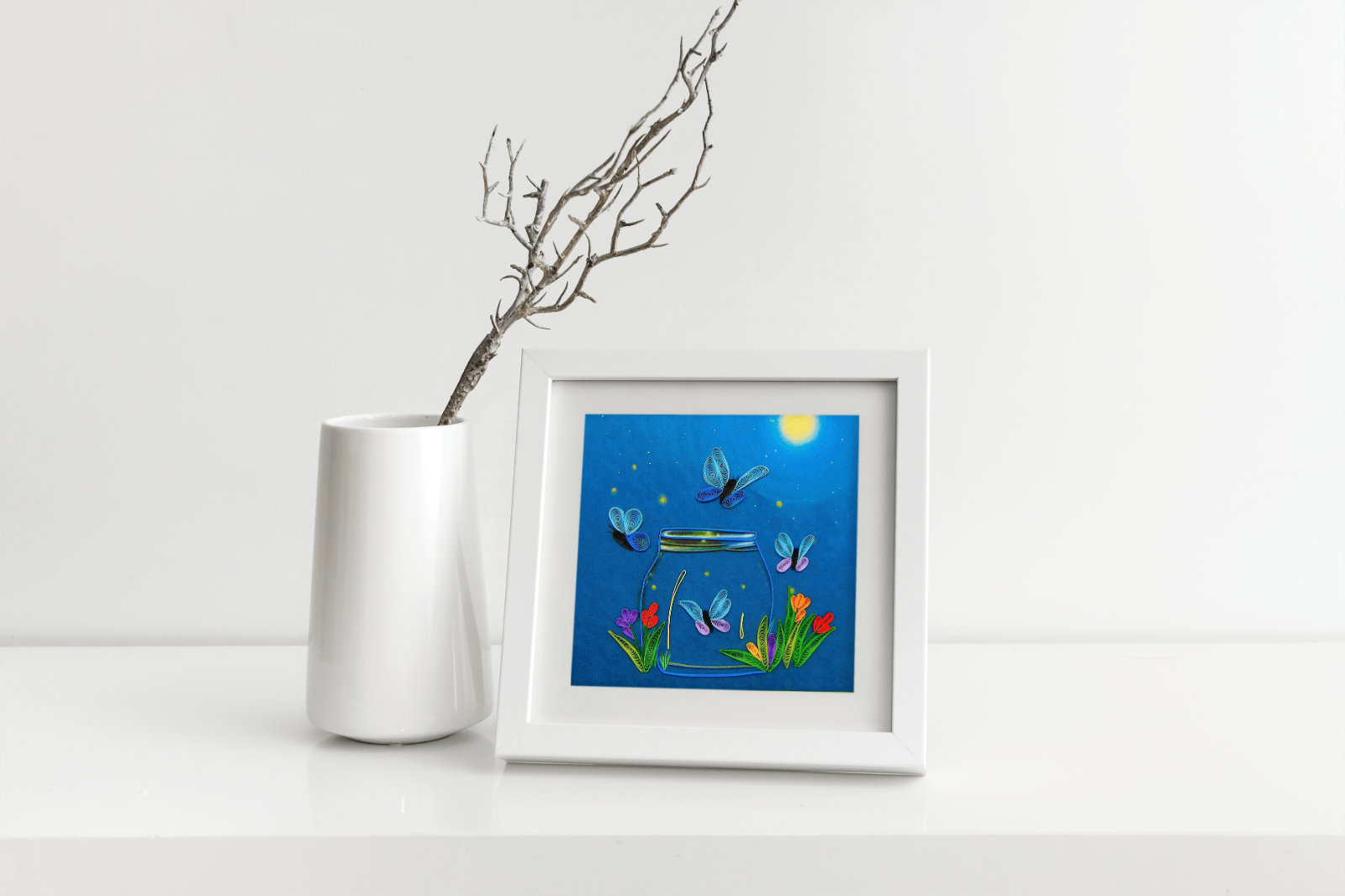 Fireflies Quilling Greeting Card - Unique Dedicated Handmade Art | eBay