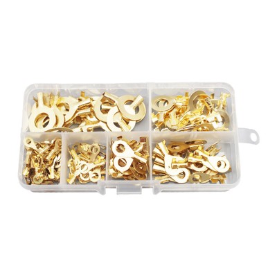 150 Pcs Copper Ring Terminal Cable Eyelet Crimp Wire Connectors Metal ...