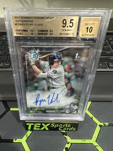 2017 Bowman Draft RYAN VILADE #CDA-RV Gem Mt 9.5 Card 10 Auto Colorado ...