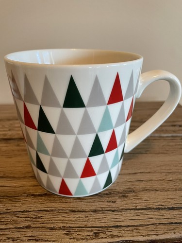 Starbucks 18 oz Colorful Triangle Christmas Tree Coffee Mug Red Green ...
